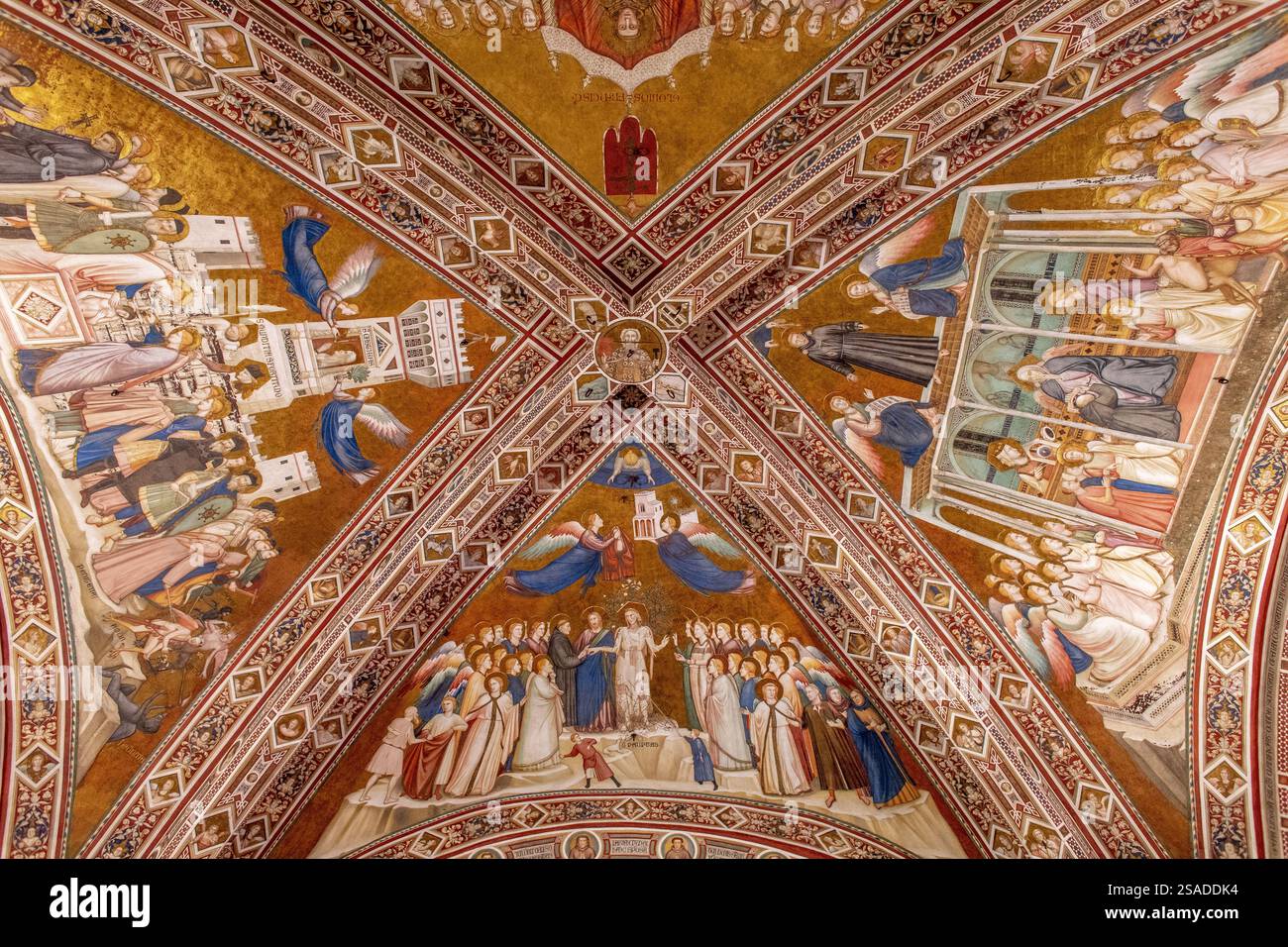 Basilica of Saint Francis of Assisi, Umbria, Italy. Lower church ...