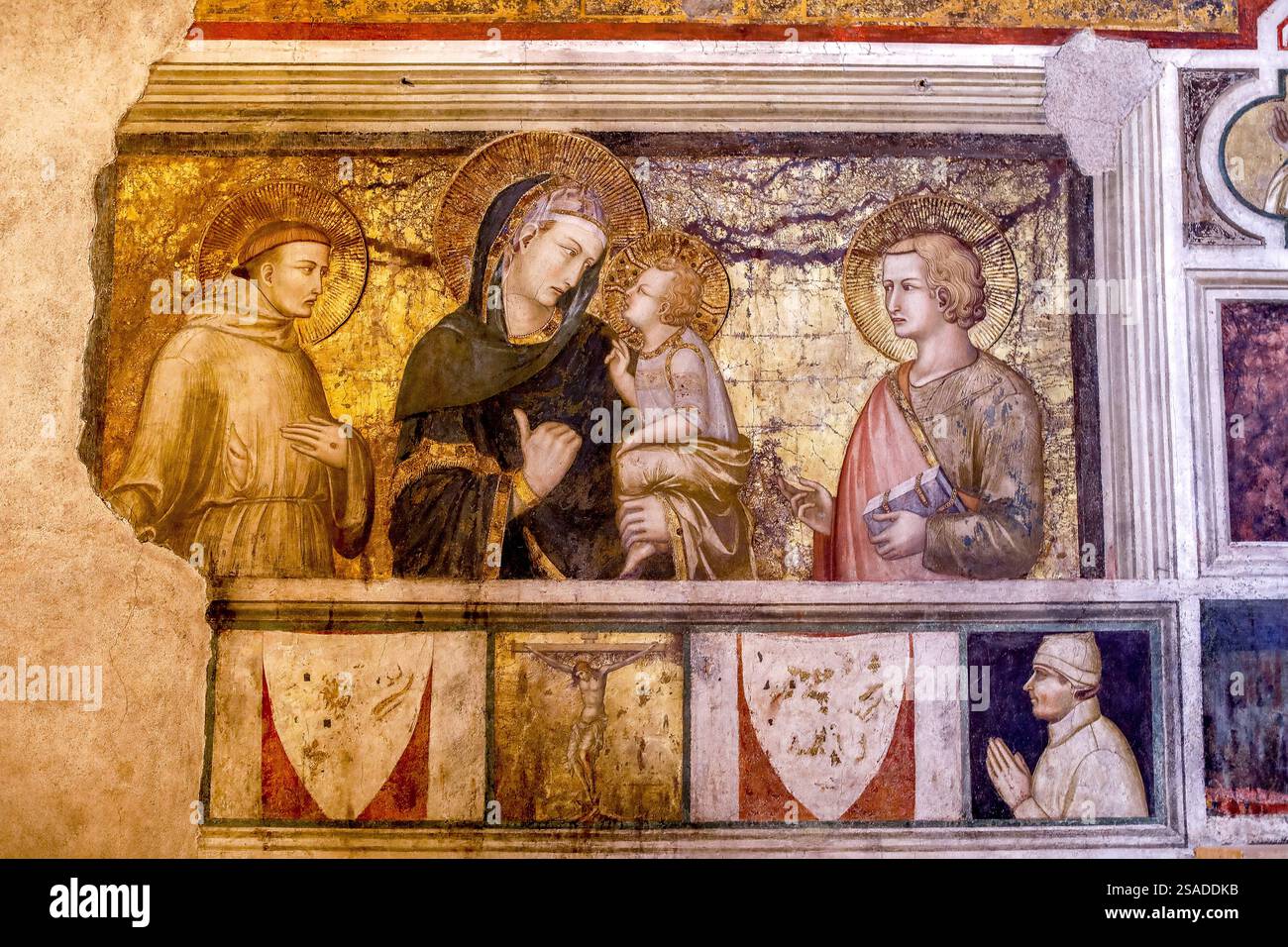 Basilica of Saint Francis of Assisi, Umbria, Italy. Lower church ...