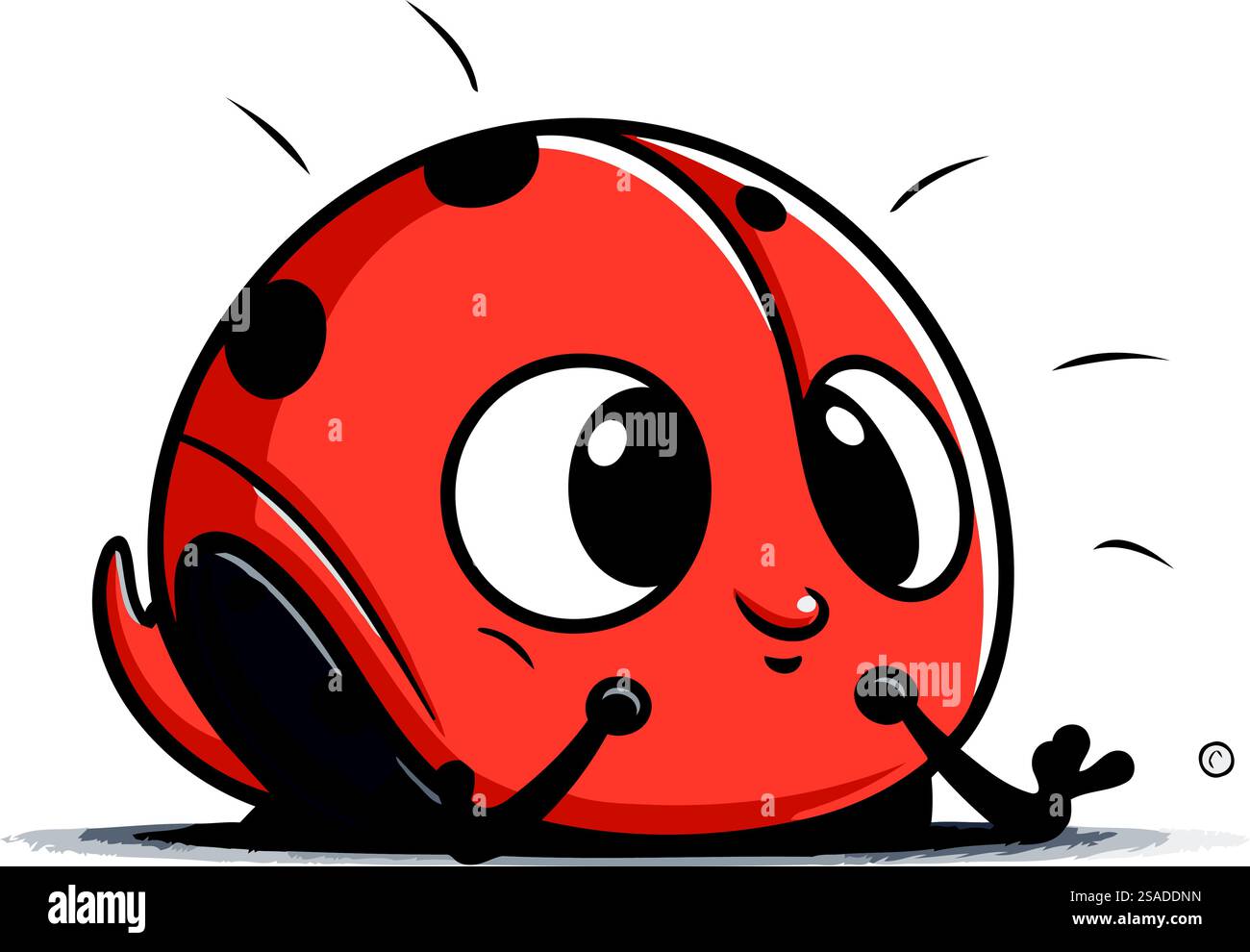Cute cartoon ladybug isolated on white background. Vector illustration ...