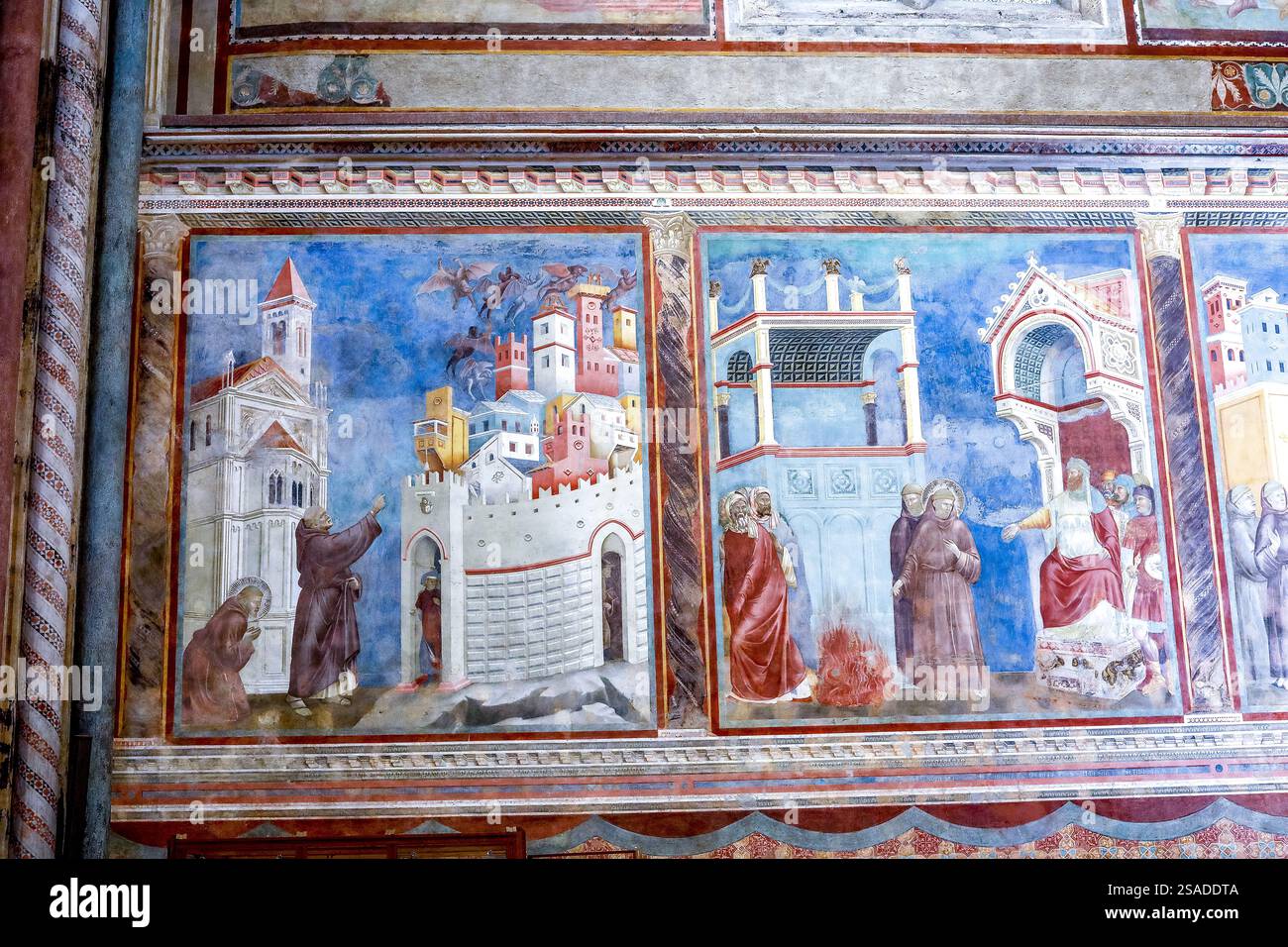 Basilica of Saint Francis of Assisi, Umbria, Italy. Upper church. The ...