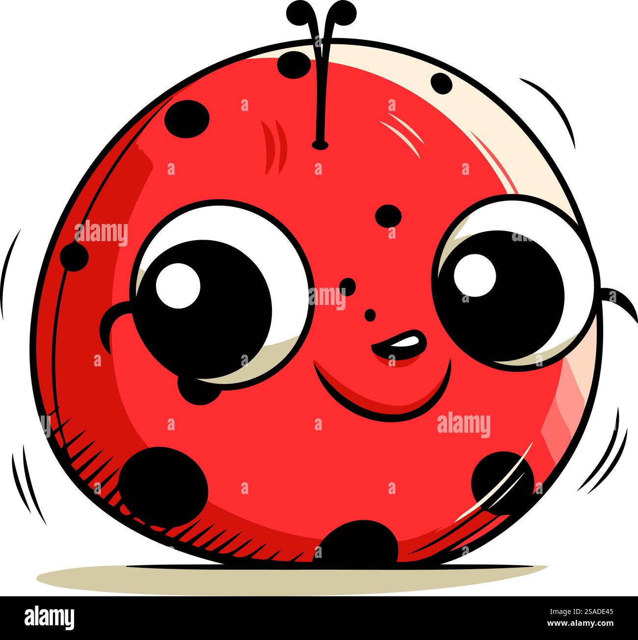 Cute cartoon ladybug isolated on white background. Vector illustration ...