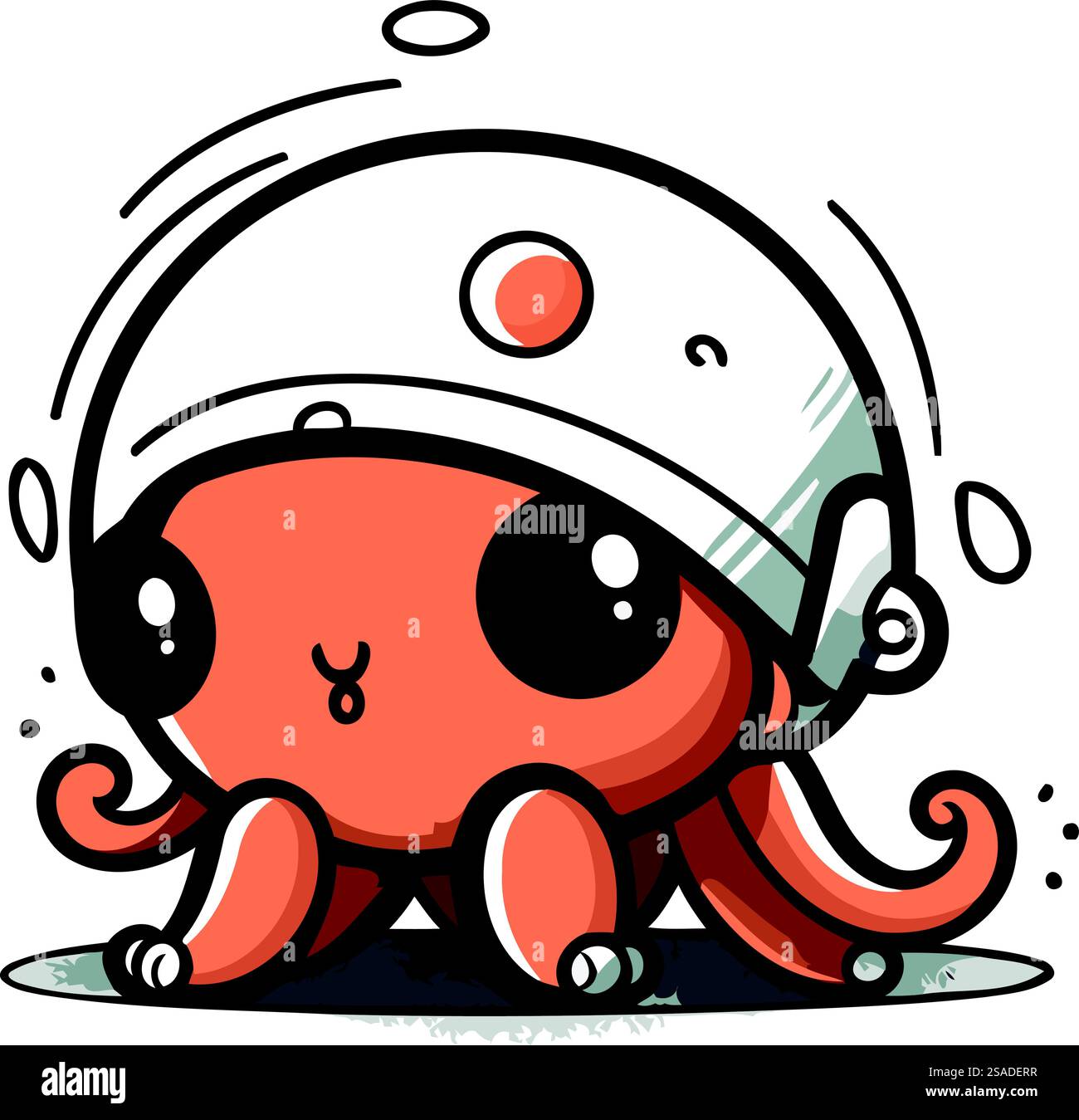 Cute cartoon alien. Vector illustration. Isolated on white background ...
