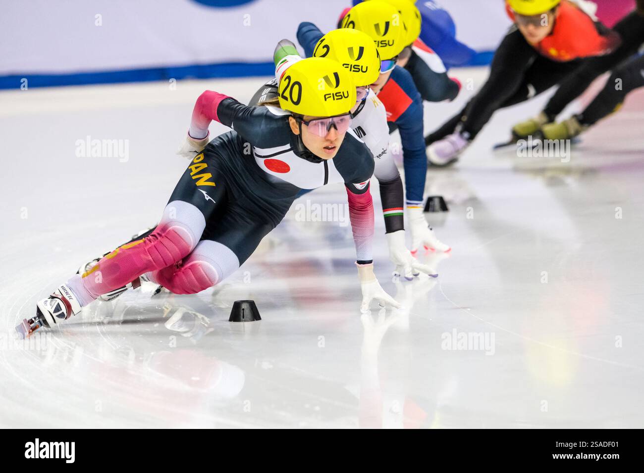 Riho Inuzuka (JPN) seen followed by Eszter Toth (HUN) during the Short ...