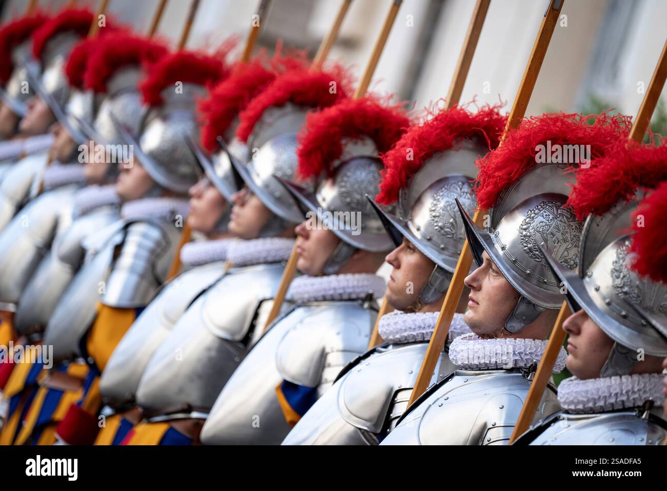 Swiss Guards take part in a swearing-in ceremony in San Damaso ...