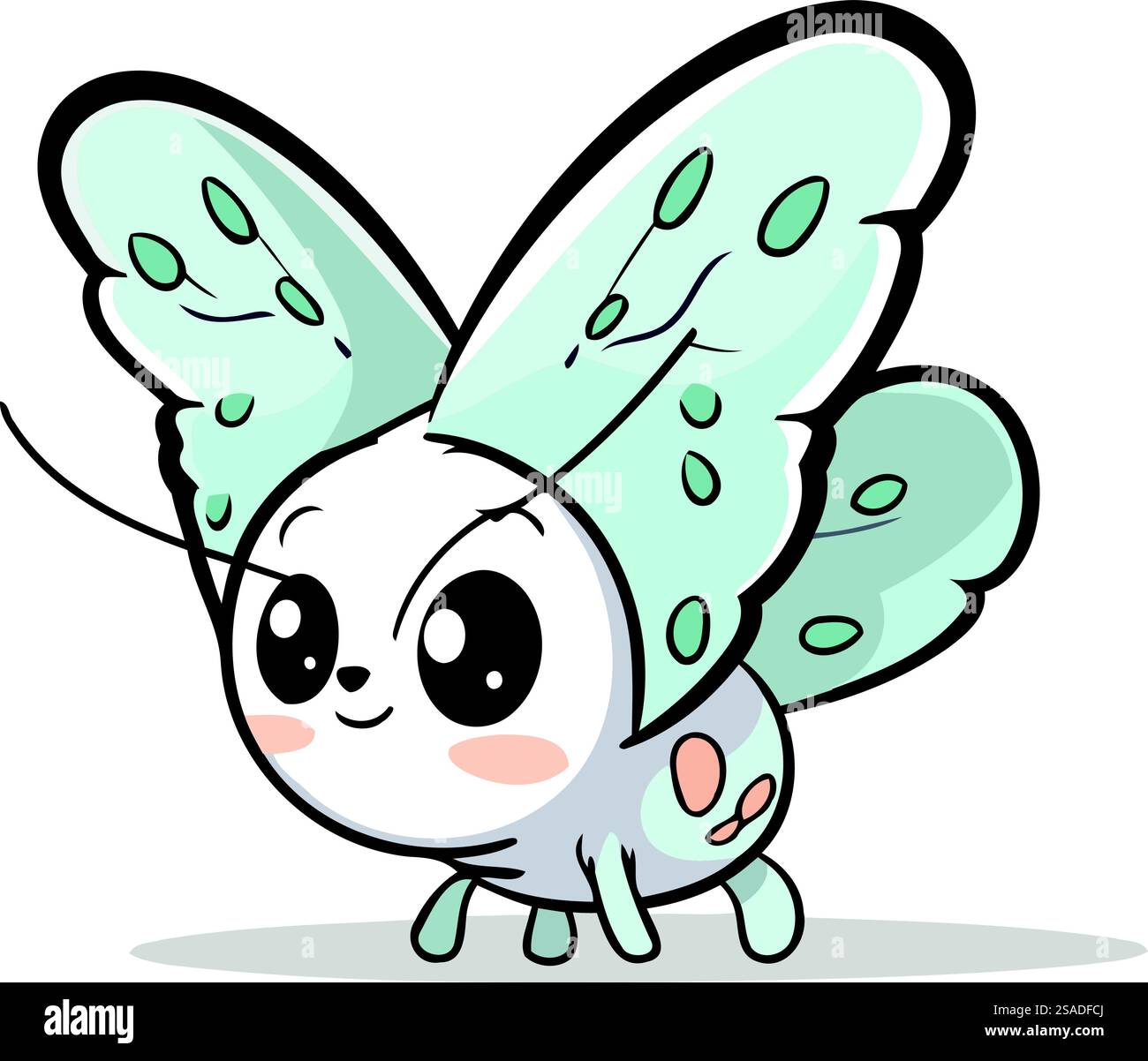Butterfly cartoon character isolated on white background. Vector ...