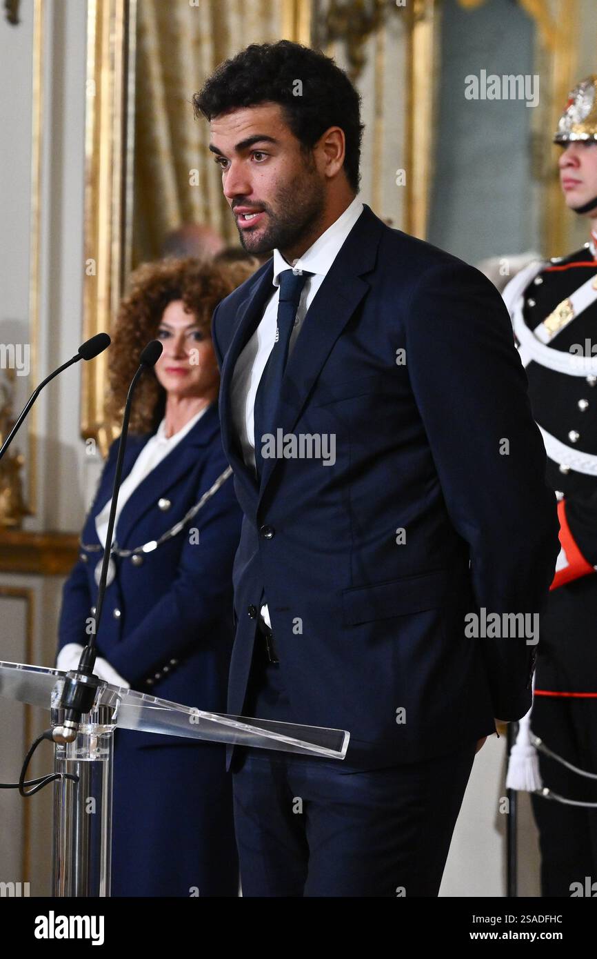 Rome, Italy. 29th Jan, 2025. Matteo Berrettini speaks during the ...