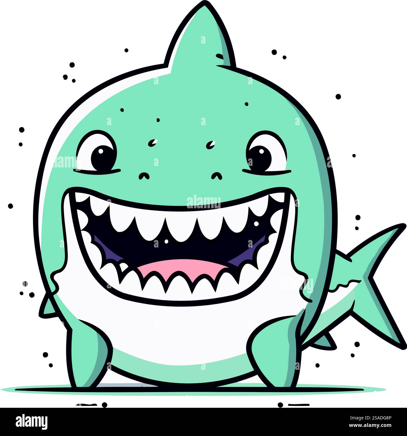 Shark cartoon character. Vector illustration of a cute cartoon shark ...