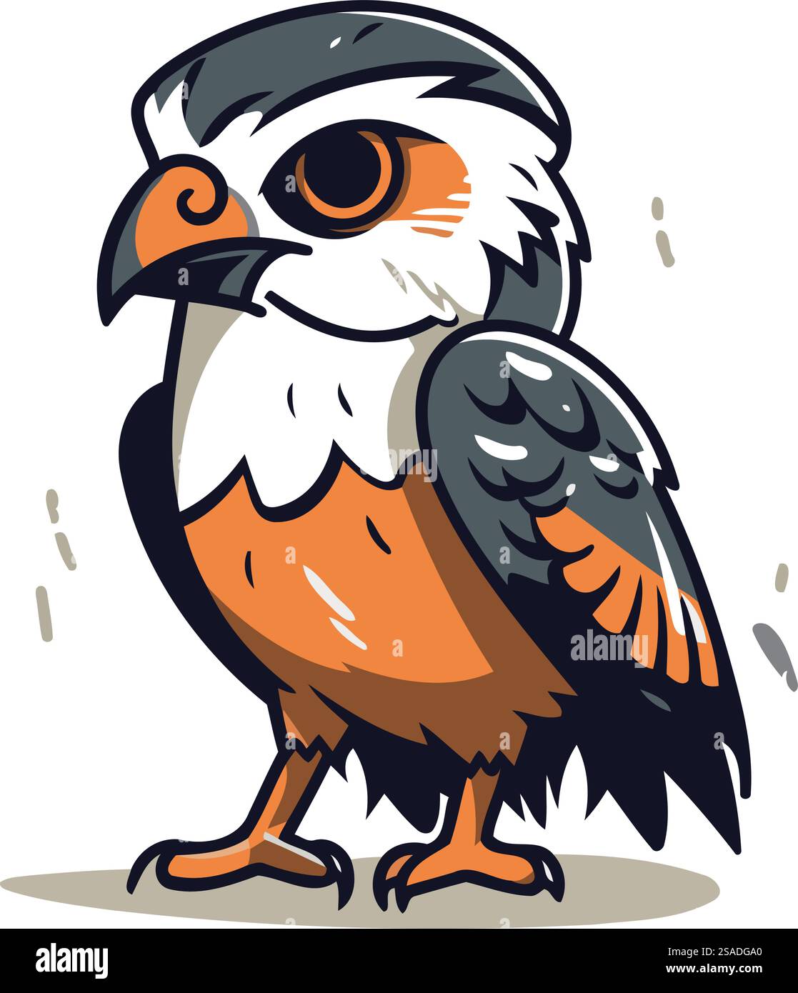 Illustration of a cartoon hawk isolated on white background. Vector ...