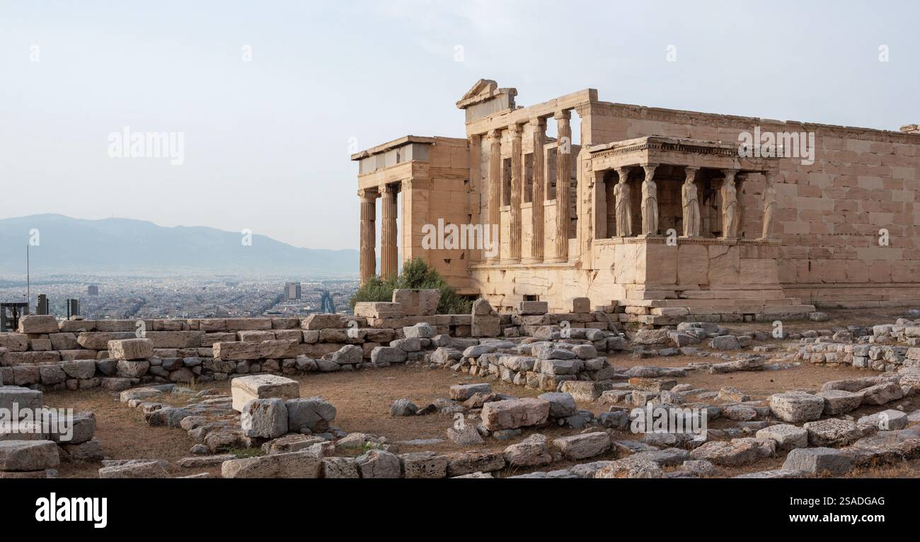 The Erechtheion and Porch of the Caryatids and ruins is an ancient ...