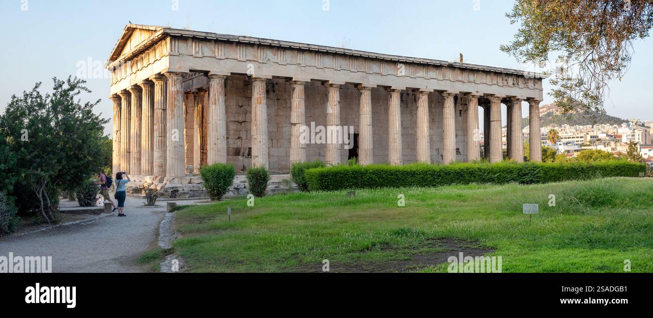 Temple of Hephaestus, in athenian Ancient Agora, consists of strong ...