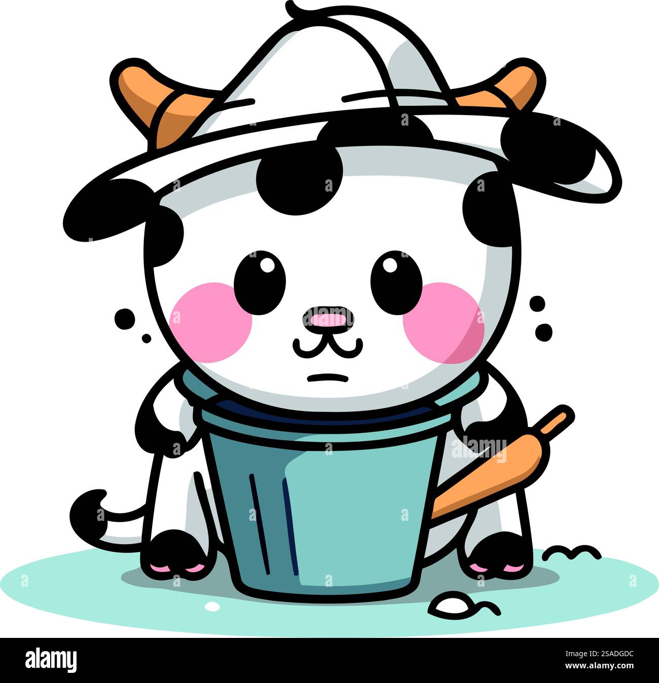 Cow Cartoon Mascot Character Vector Illustration. Cute Cow Mascot ...