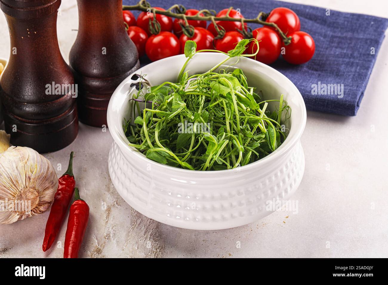 Micro green plants for cooking on the bowl Stock Photo - Alamy