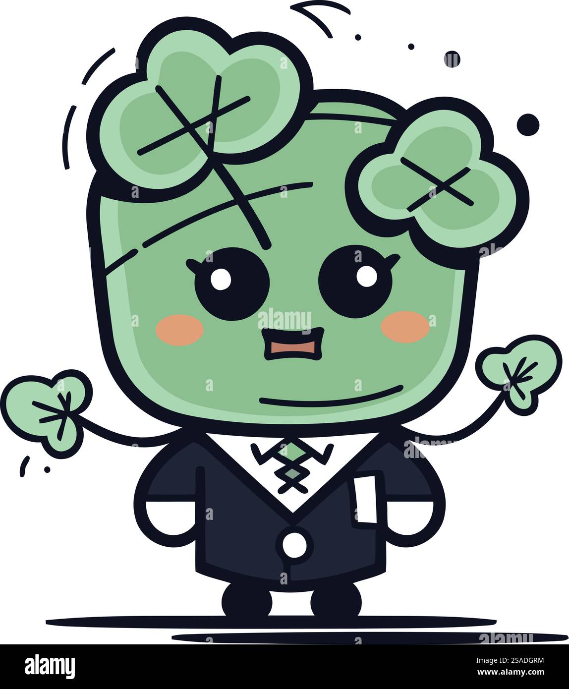Kawaii Smiling St. Patricks Day Irish Pot Cartoon Character Stock ...
