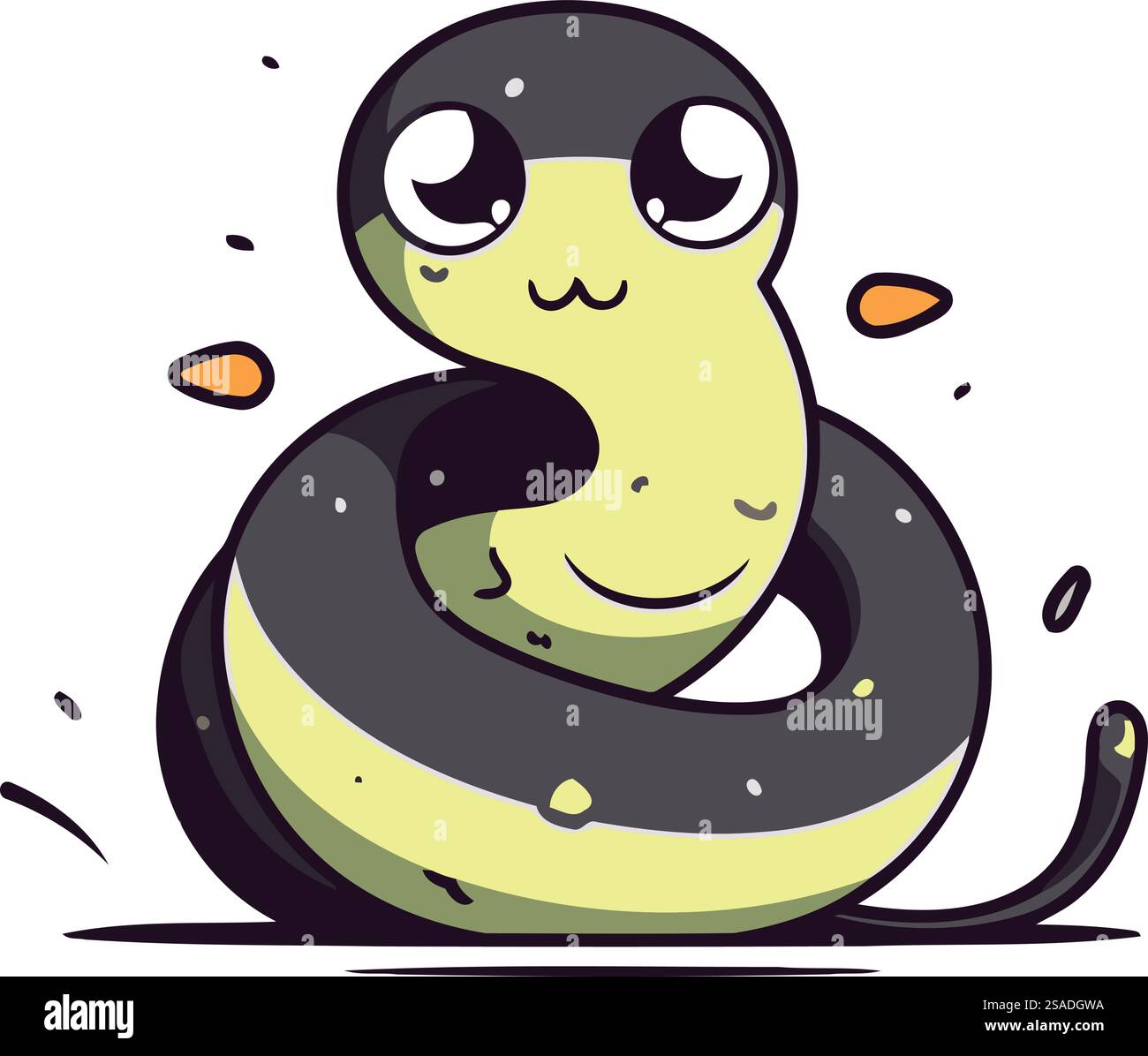 Cute snake. Vector illustration. Isolated on white background Stock ...