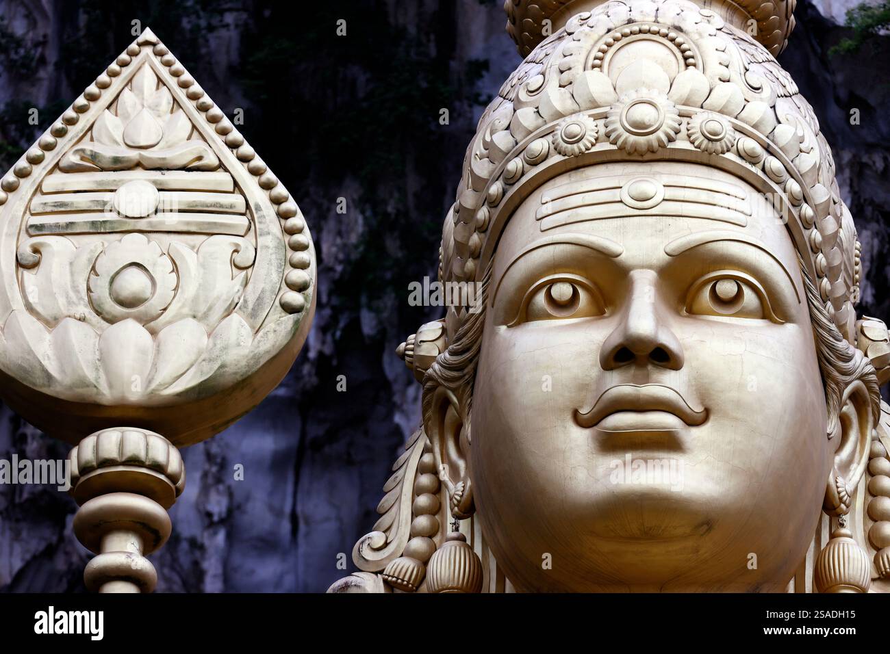 Murugan the Hindu God of war and victory. Massive statue at Batu Caves ...