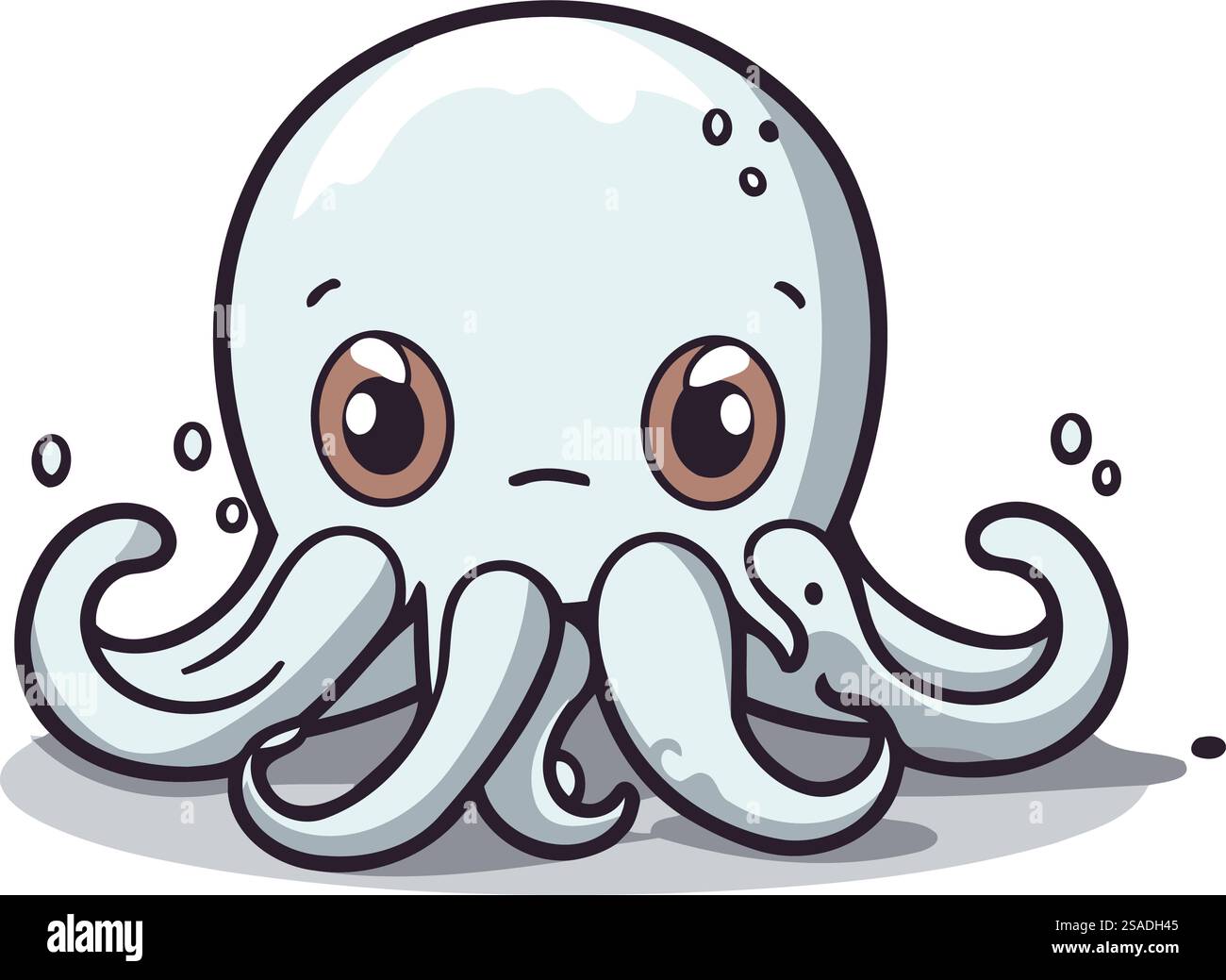 Cute octopus character cartoon. Vector illustration. Isolated on white ...