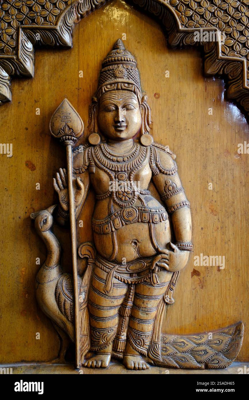 Hindu temple and shrine of Batu Caves. Murugan the Hindu God of war and ...
