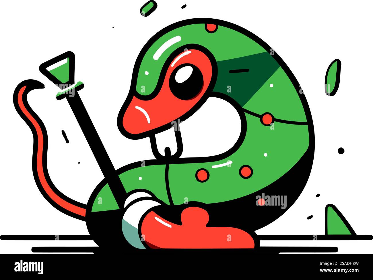 Cute snake cartoon character. Vector illustration in doodle style Stock ...