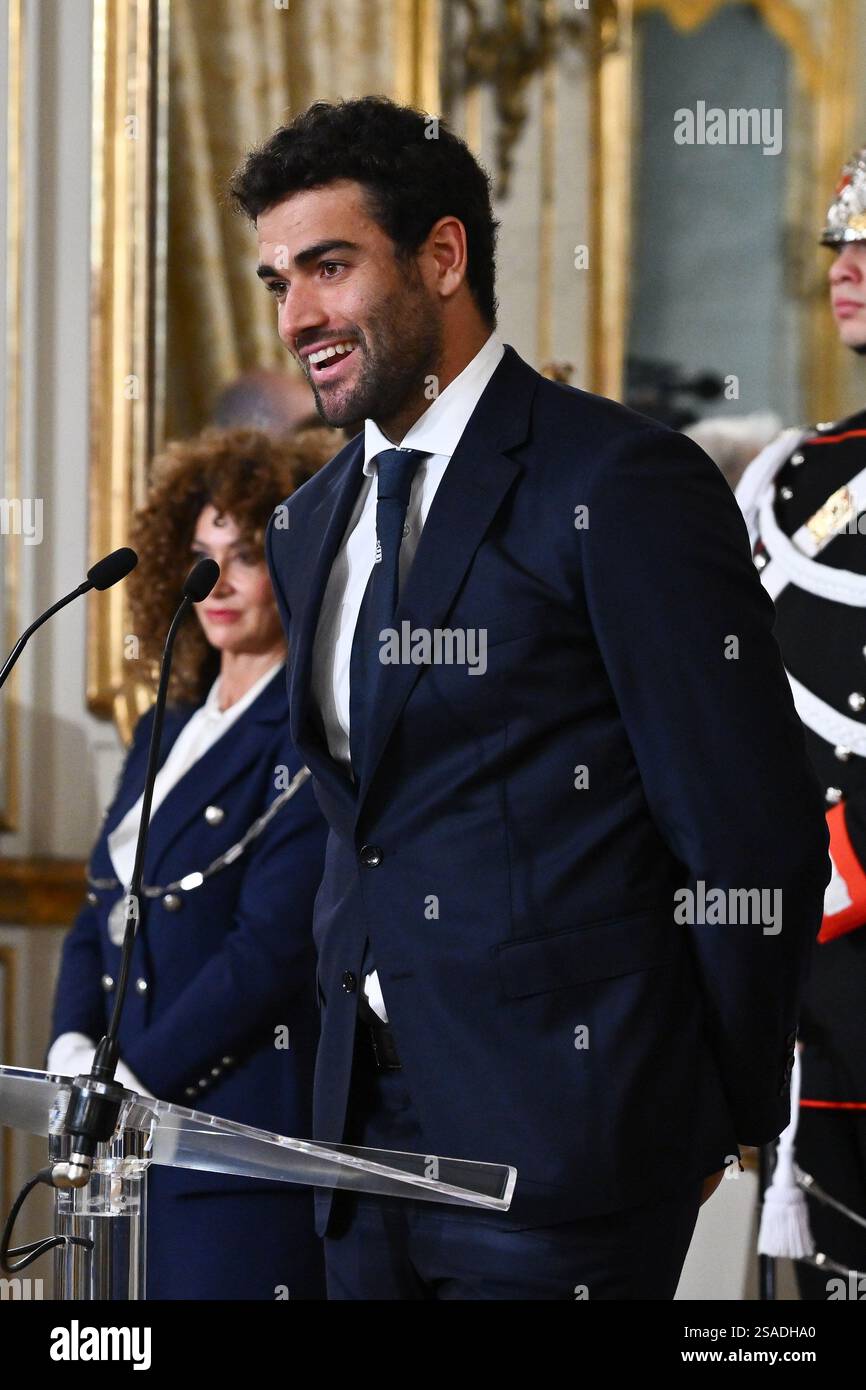 Rome, Italy. 29th Jan, 2025. Matteo Berrettini speaks during the ...