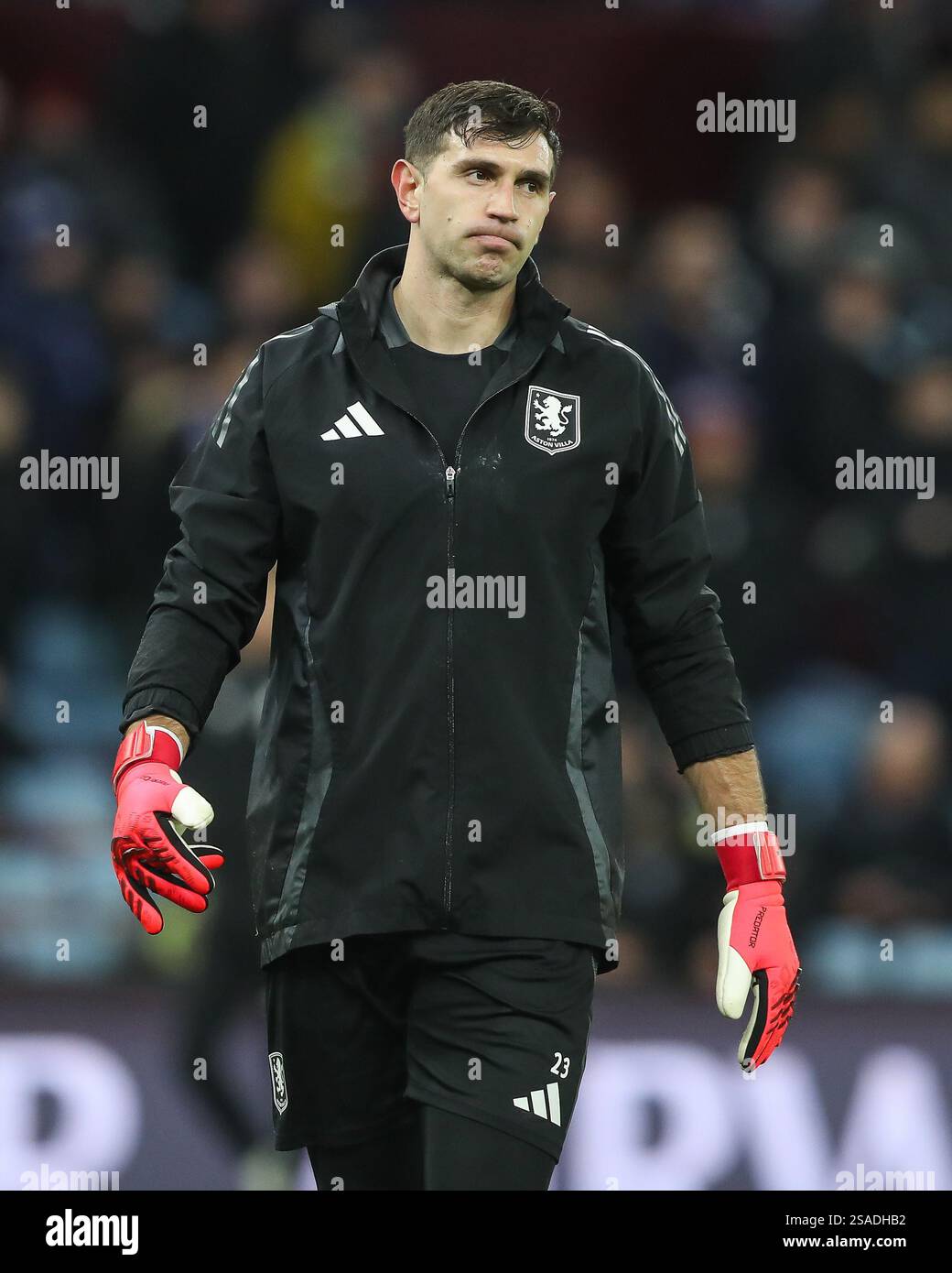 Emiliano Martínez of Aston Villa during the pre-game warmup ahead of ...