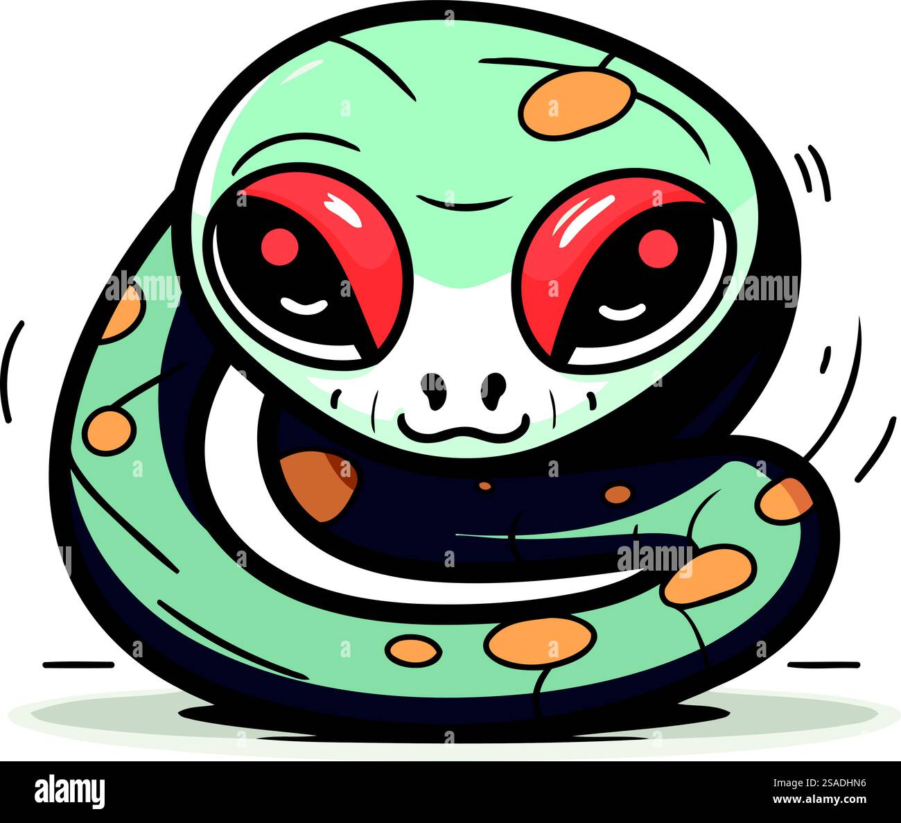 Cute cartoon snake. Vector illustration. Isolated on white background ...