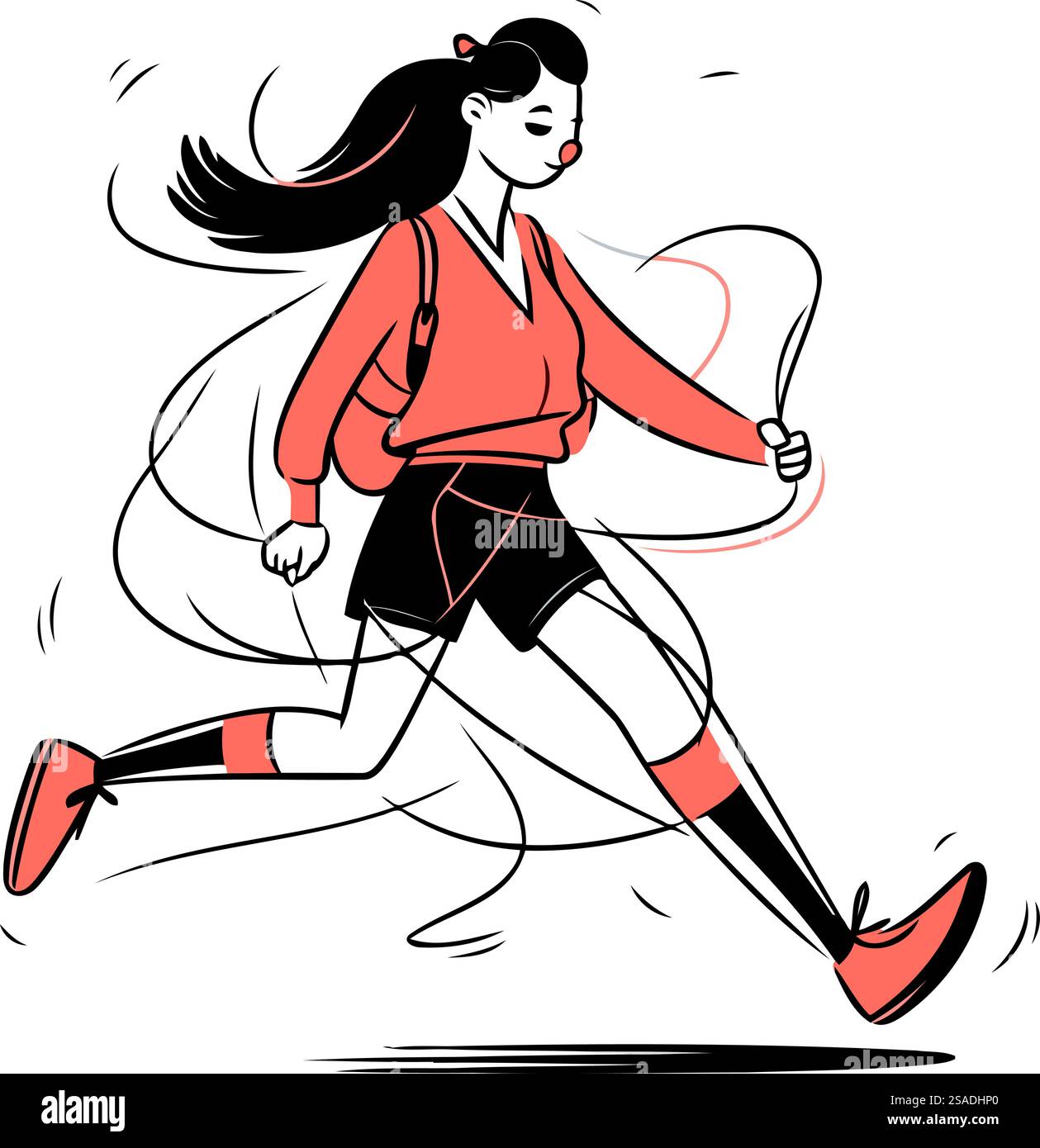 Cartoon woman in sportswear Cut Out Stock Images & Pictures - Alamy