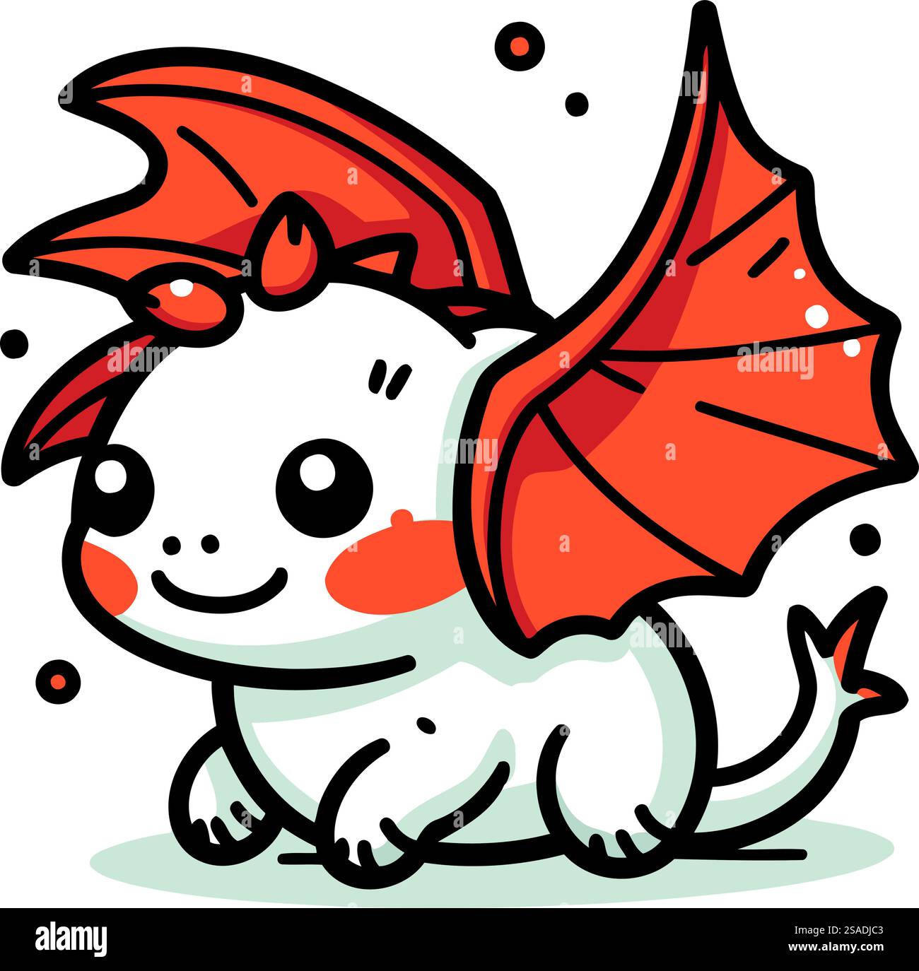 Cute little dragon. Vector illustration. Isolated on white background ...