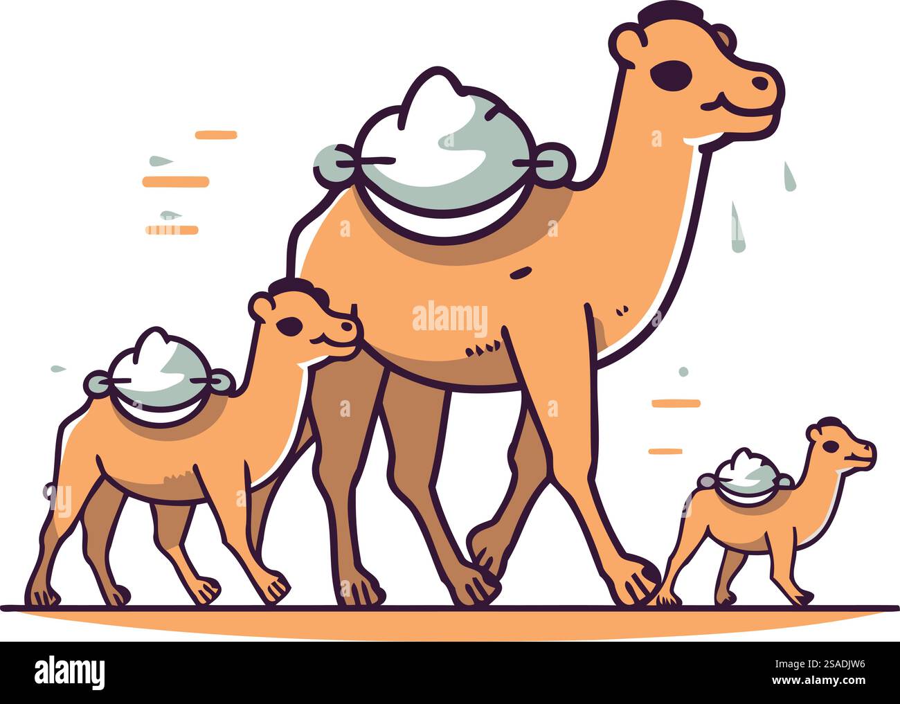 Camel chef with family. Vector illustration in flat cartoon style Stock Vector Image & Art - Alamy