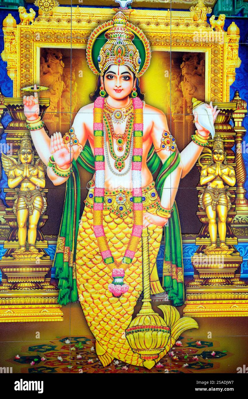 Sri Maha Mariamman Hindu Temple founded in 1873. Matsyais the fish ...