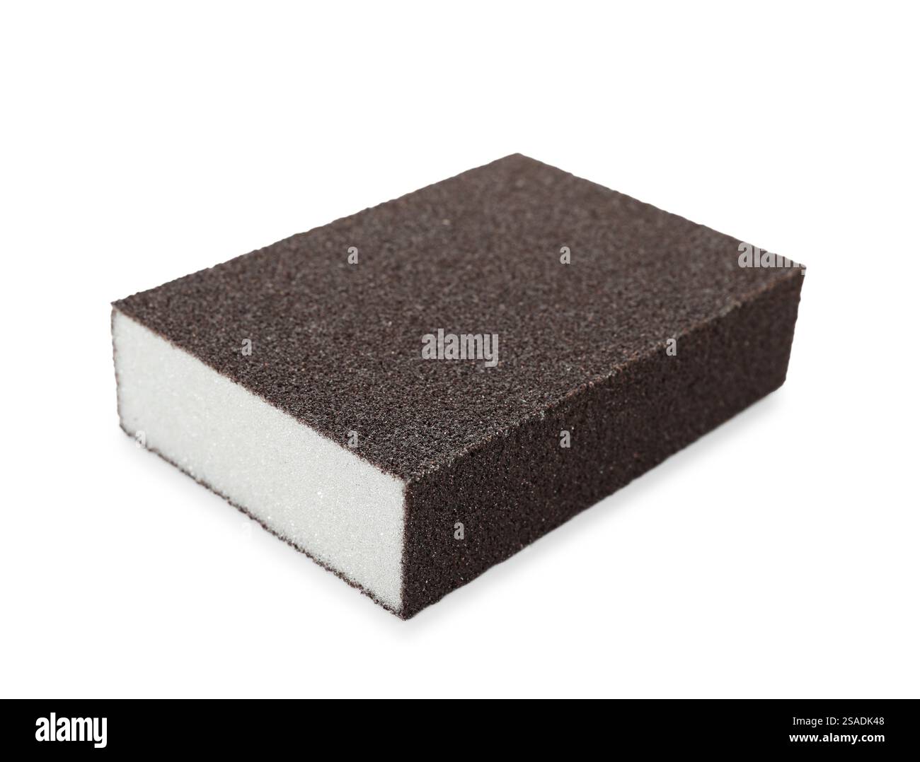 One brown sponge isolated on white. Cleaning supply Stock Photo - Alamy
