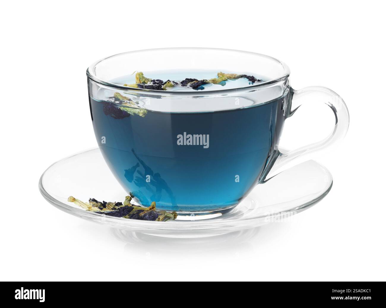 Fresh butterfly pea flower tea in cup isolated on white Stock Photo - Alamy