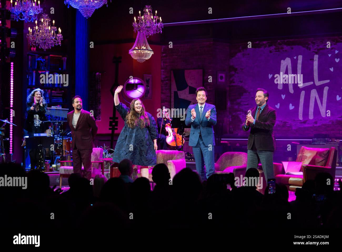 Lin-Manuel Miranda, Aidy Bryant, Jimmy Fallon, Nick Kroll Photo Call for Jimmy Fallon Joins Cast ...