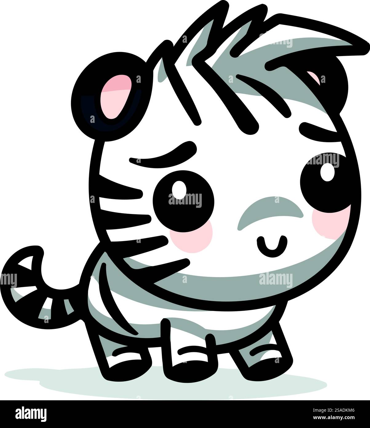 Cute Zebra Cartoon Mascot Character Vector Illustration Stock Vector ...