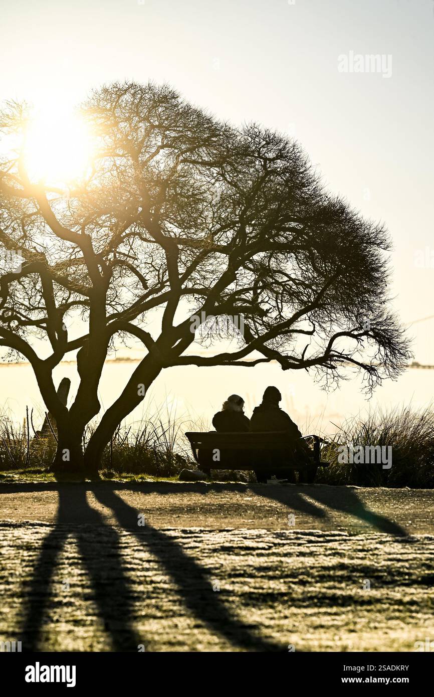 Bench on sunrise hi-res stock photography and images - Alamy