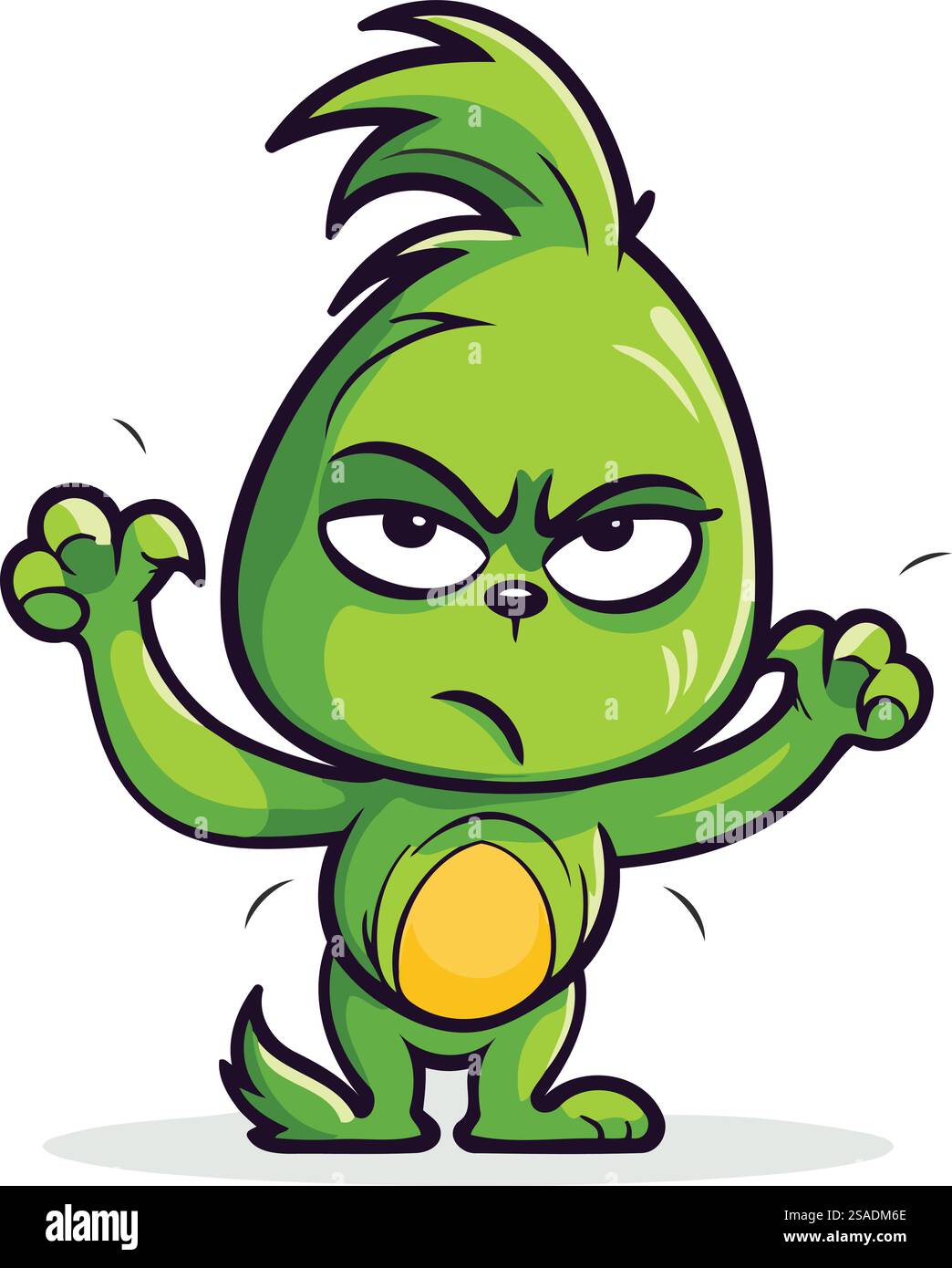 Angry green monster. Cute cartoon character. Vector illustration Stock ...