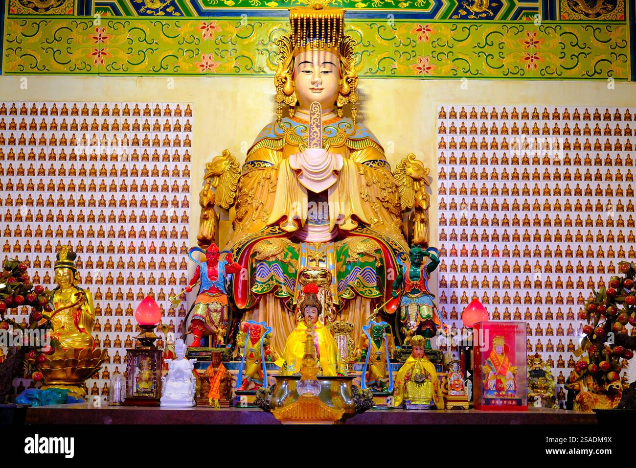 Chinese Thean Hou Temple dedicated to the goddess Mazu and Guan Yin. Altar of Mazu, Goddess of ...