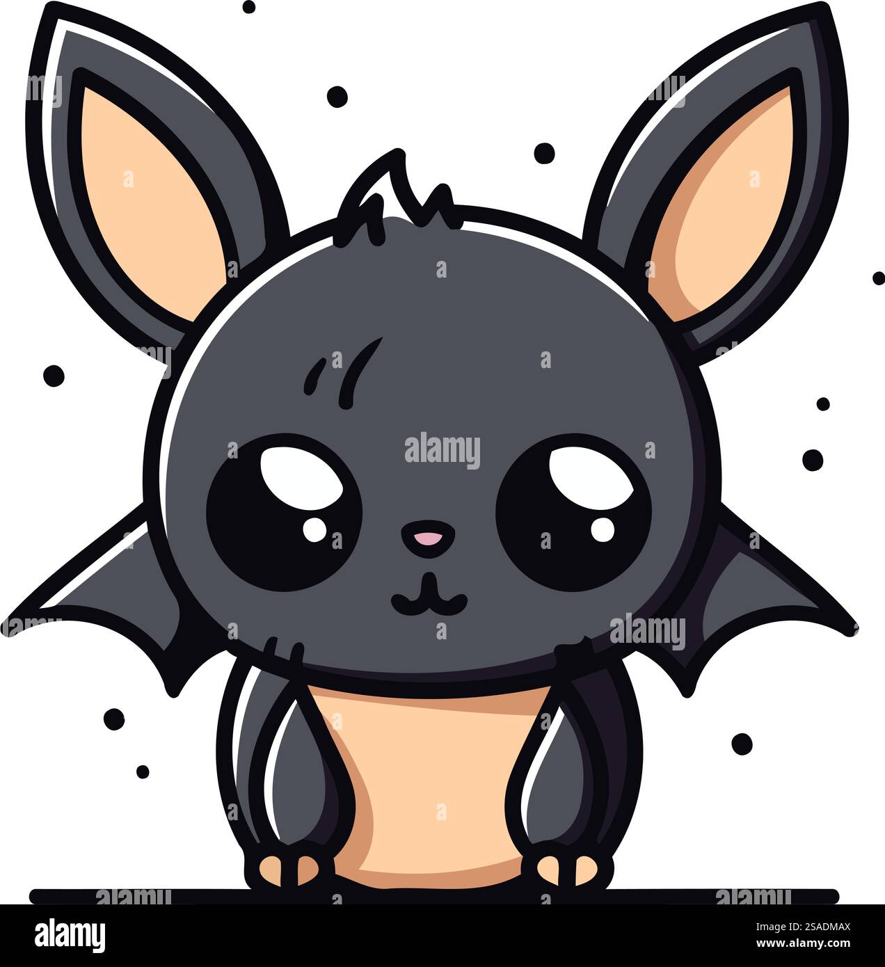 Cute little bat. Cute cartoon character. Vector illustration Stock ...