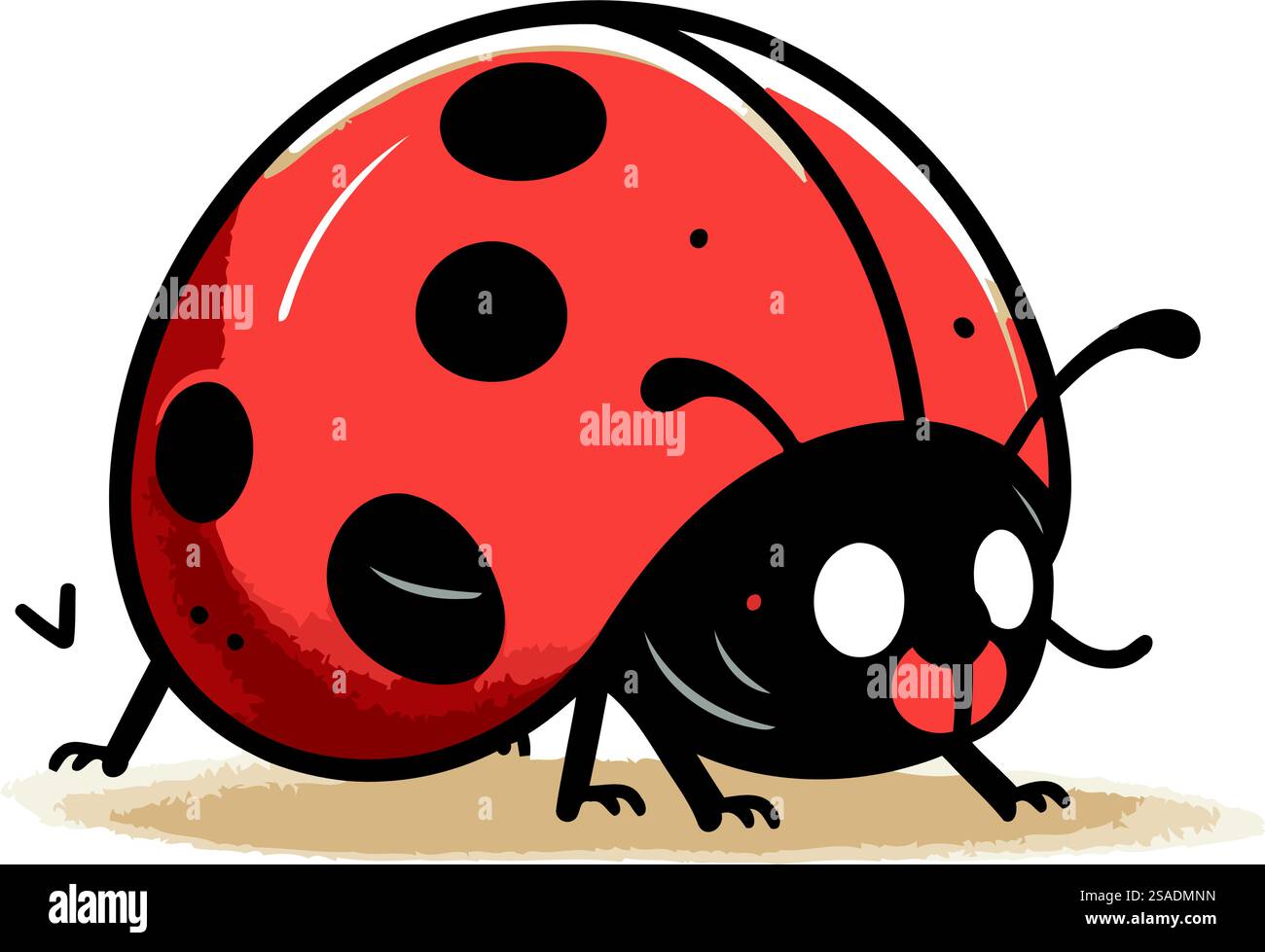 Cute cartoon ladybug isolated on white background. Vector illustration ...