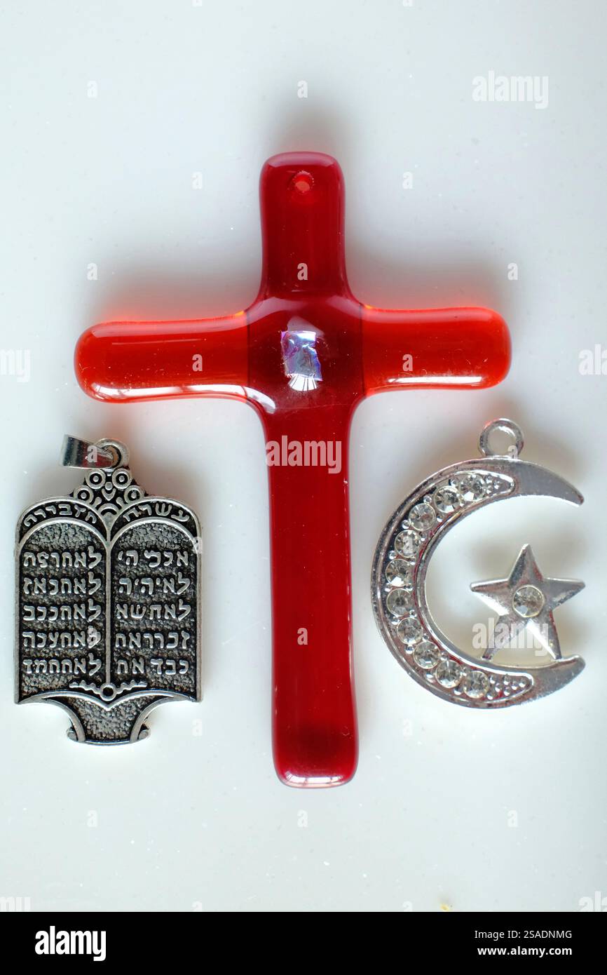 Islam, Christianity, Judaism. Symbol of the three monotheistic ...