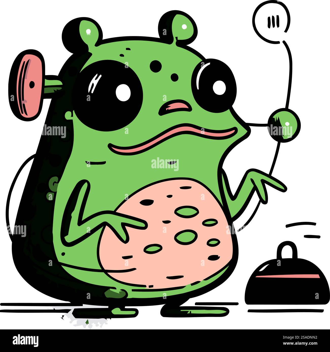 Funny frog on the phone. Vector illustration in cartoon style Stock ...