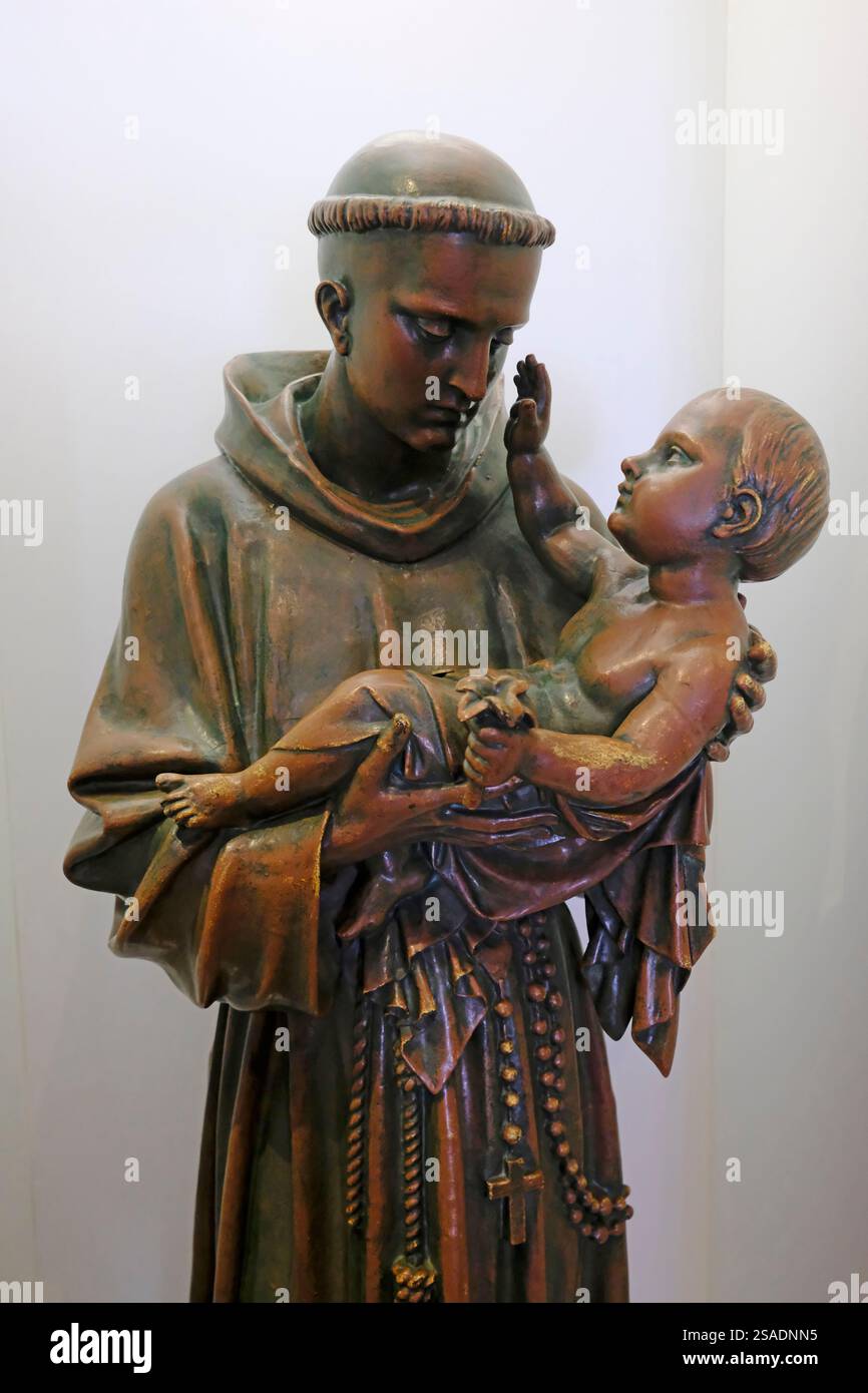 Museum of Saint Anthony. Saint Anthony with baby Jesus. Sculpture ...
