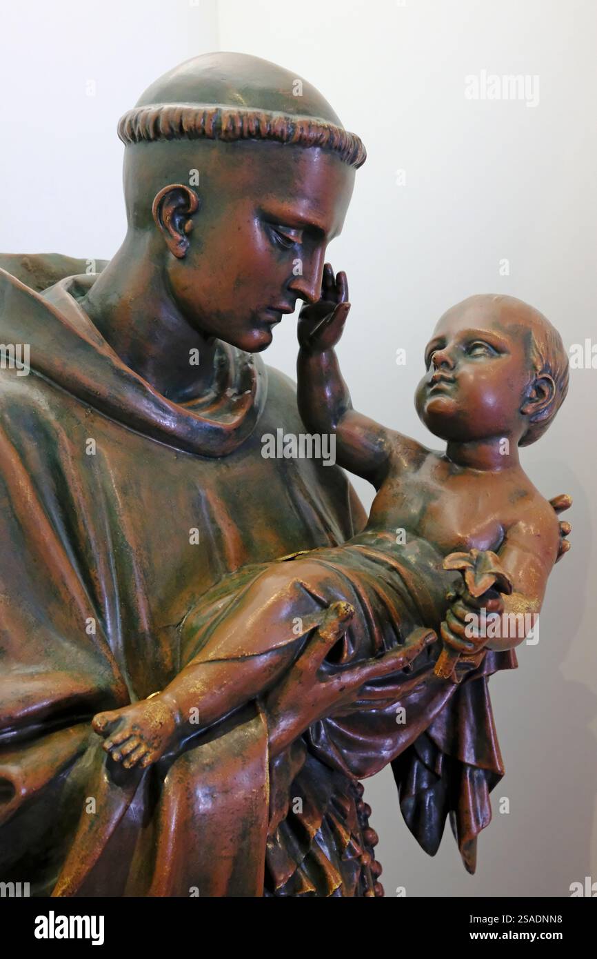 Museum of Saint Anthony. Saint Anthony with baby Jesus. Sculpture ...