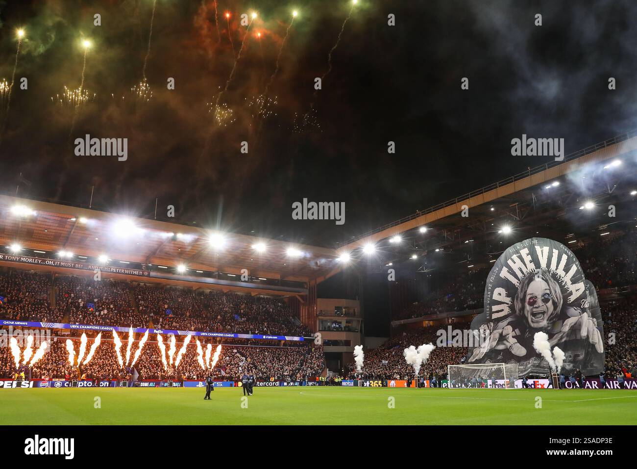 An Ozzie Osbourne banner on show ahead of the UEFA Champions League ...