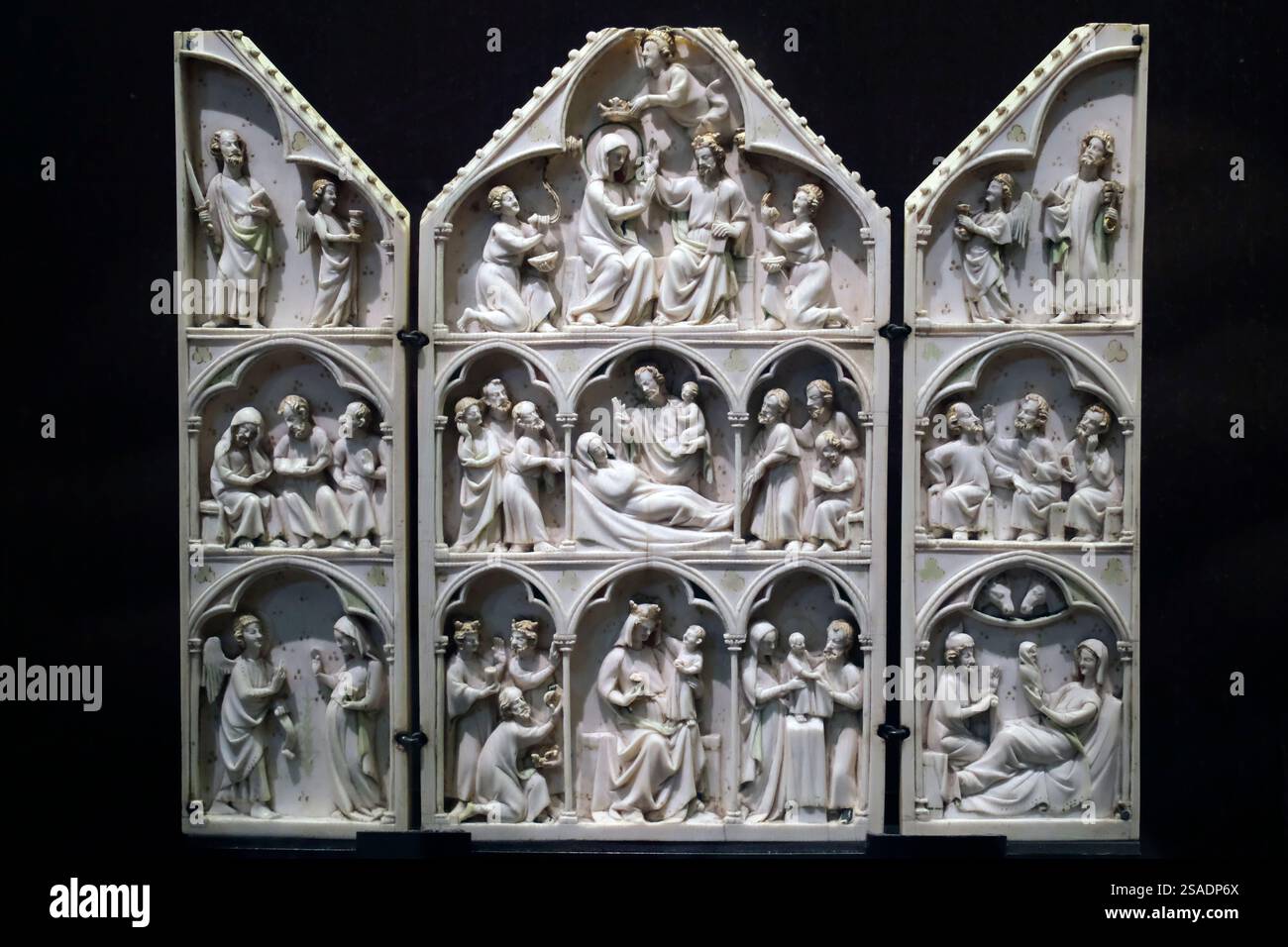 Calouste Gulbenkian Museum. Triptych with scenes from the Life and the Death of the Virgin ...