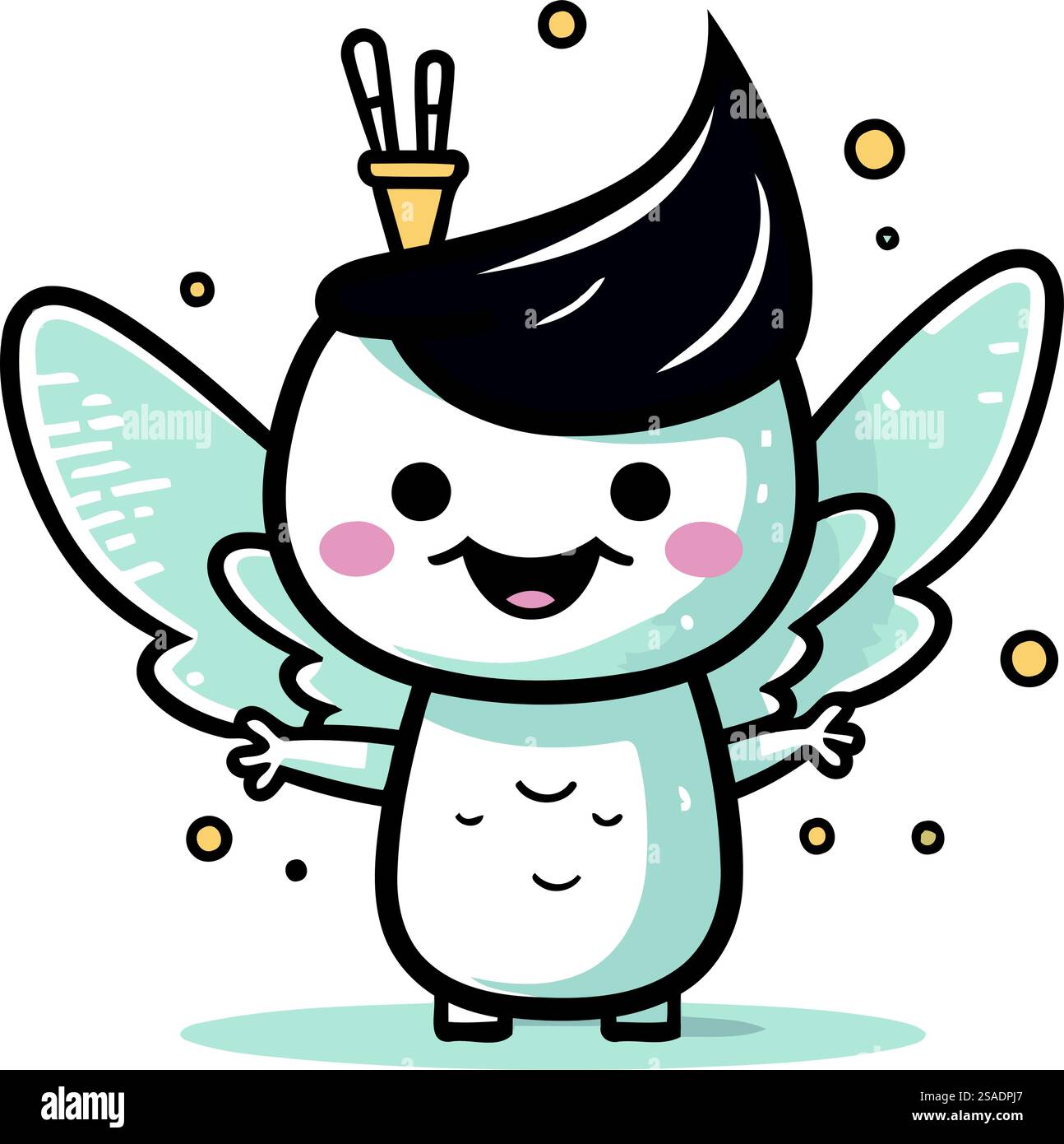 Cute Angel Cartoon Mascot Character. Vector Illustration Stock Vector ...