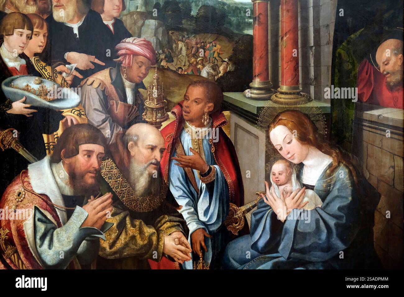 National Museum of Ancient Art. The adoration of the Magi. Detail. Gregorio Lopes. 16th century ...