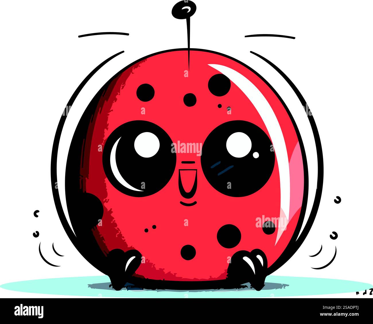 Cute cartoon ladybug. Vector illustration isolated on white background ...