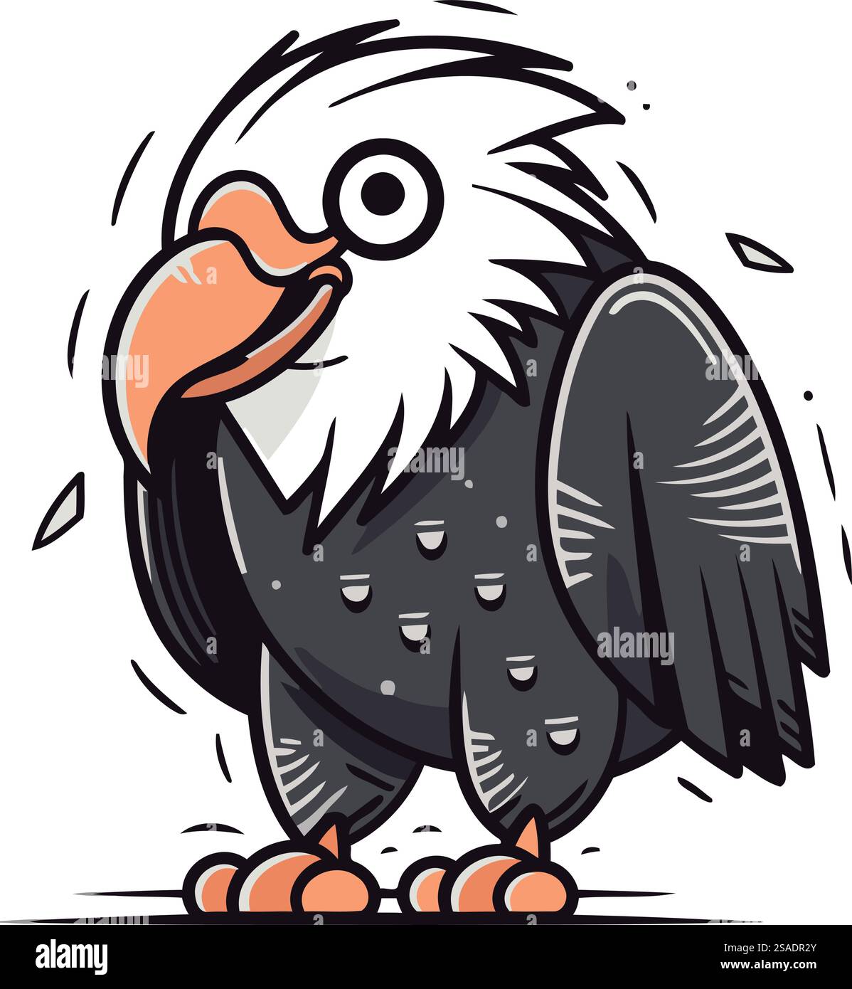 Cartoon bald eagle. Vector illustration isolated on a white background ...
