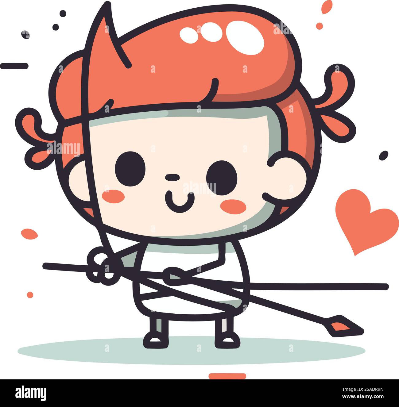 Cute boy with bow and arrow. Vector illustration. Cartoon character ...