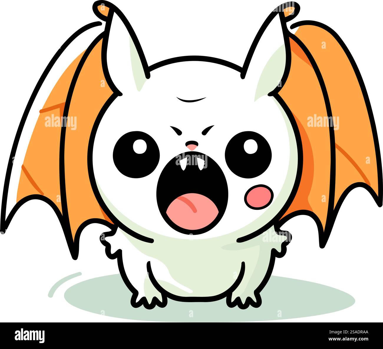 Cute little bat. Vector illustration. Isolated on white background ...